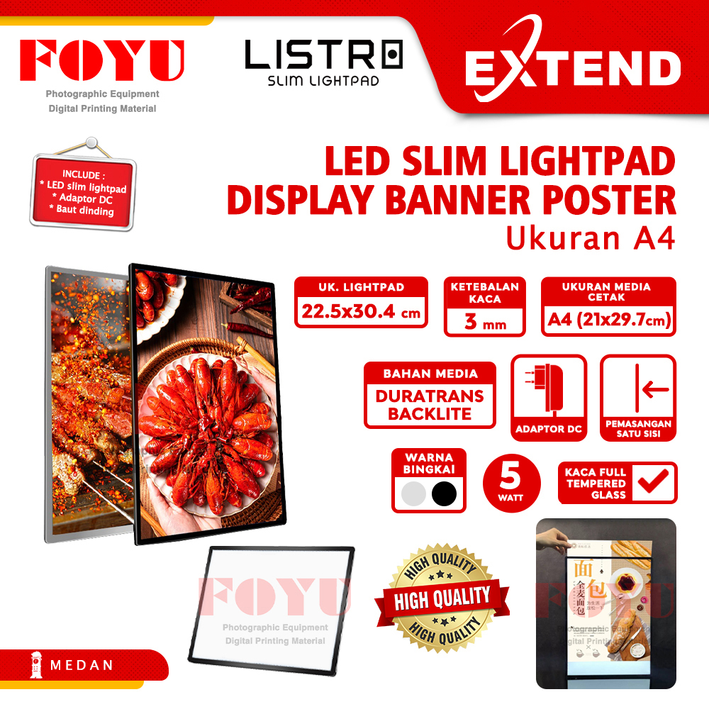 Jual LED Slim Light Pad Display Wall Poster Banner Neon Box Tipis Menu ...