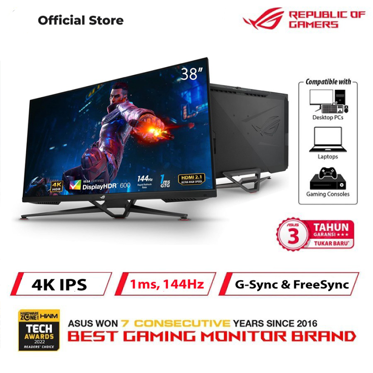 Jual Monitor LED ASUS ROG Swift PG38UQ Gaming - 4K UHD 144Hz 38" Inch ...