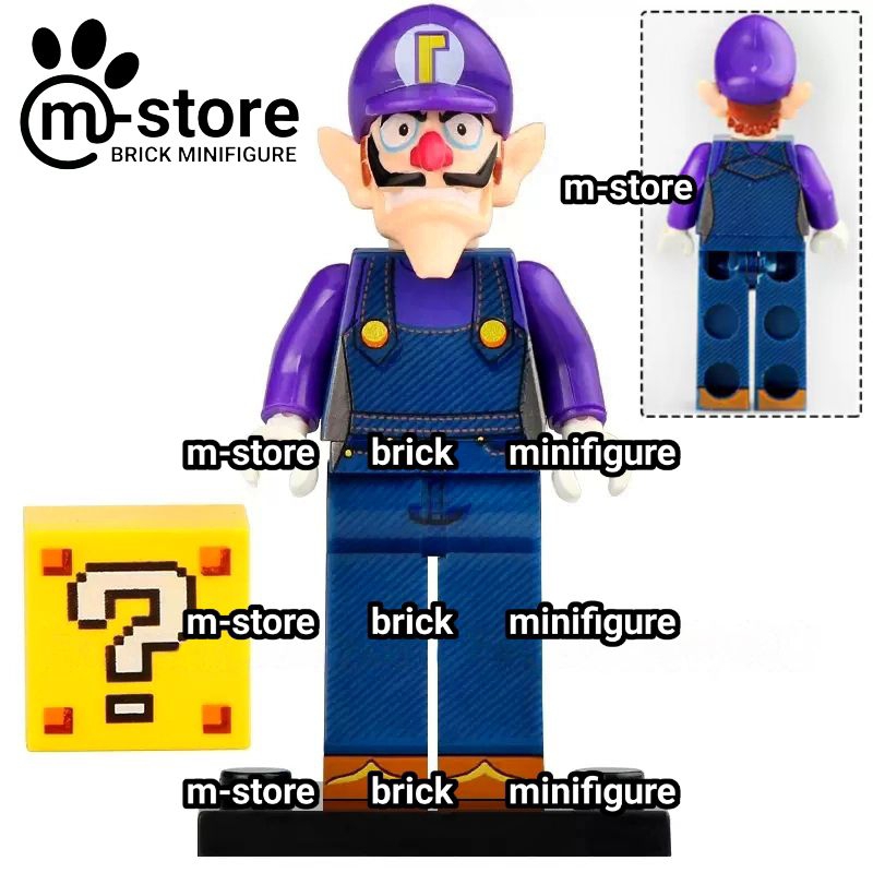 Jual brick super mario bros waluigi mini toy figure | Shopee Indonesia