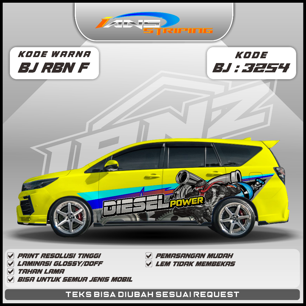 Jual BJ 3254 - 2 SISI DECAL MOBIL INNOVA REBON AVANZA XENIA- DECAL ...
