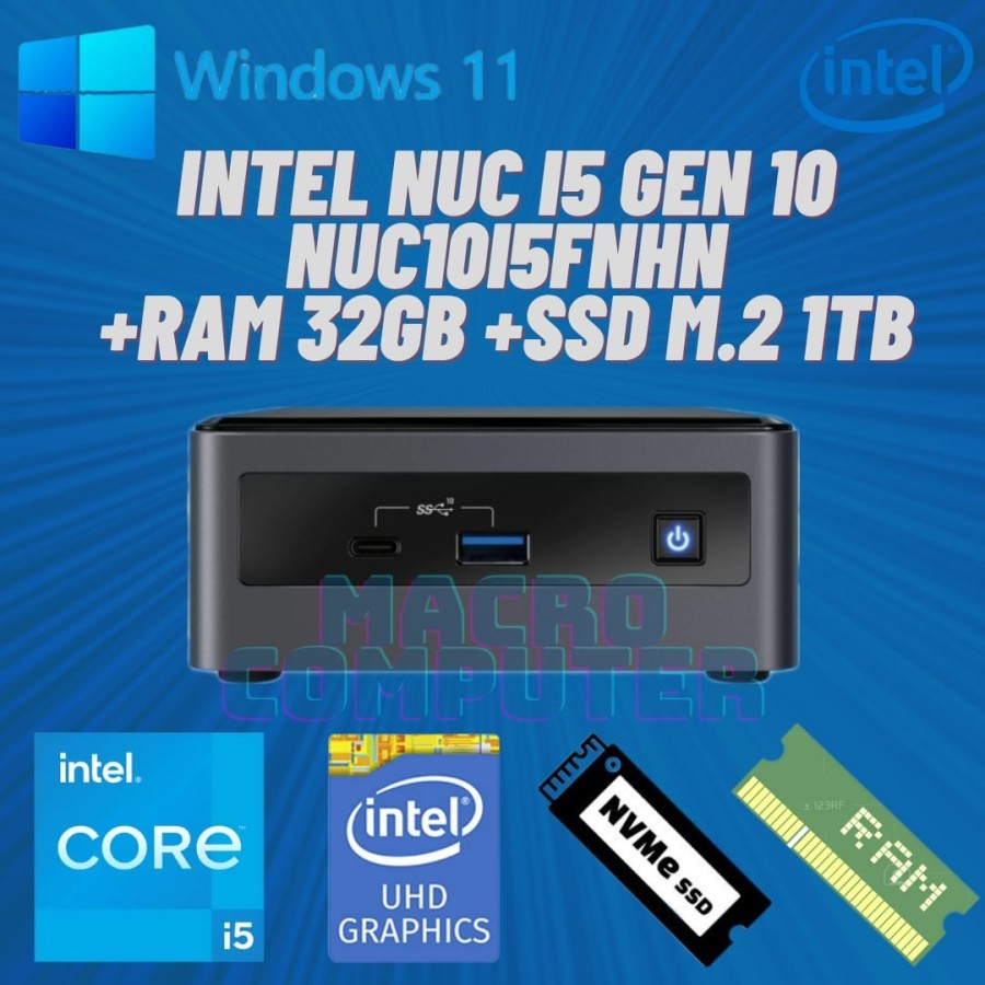 Jual MINI PC INTEL NUC i5 GEN 10 FULLSET WIN11 +RAM +SSD | INTEL ...