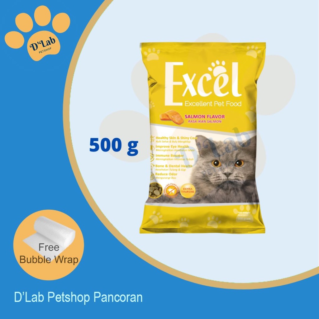 Jual EXCEL cat food 500g salmon, ikan ayam tuna, donut, segitiga ...