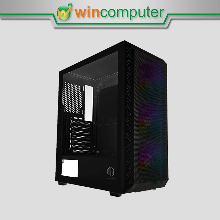 Jual Casing PC Cube Gaming Arfel BLACK - Tempered Glass, ATX, 3x Rainbow RGB Fan | Shopee Indonesia