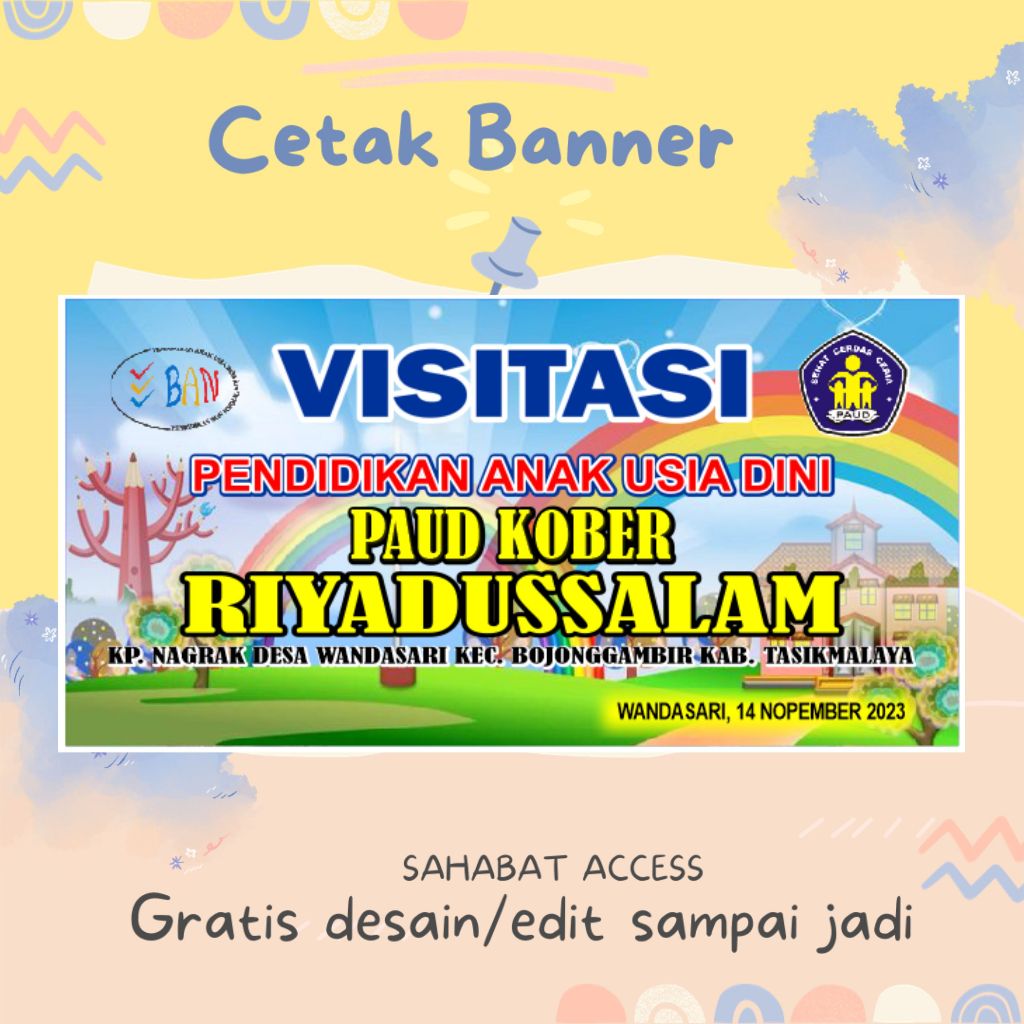 Jual Banner Visitasi dan Selamat Datang Akreditasi PAUD | Shopee Indonesia