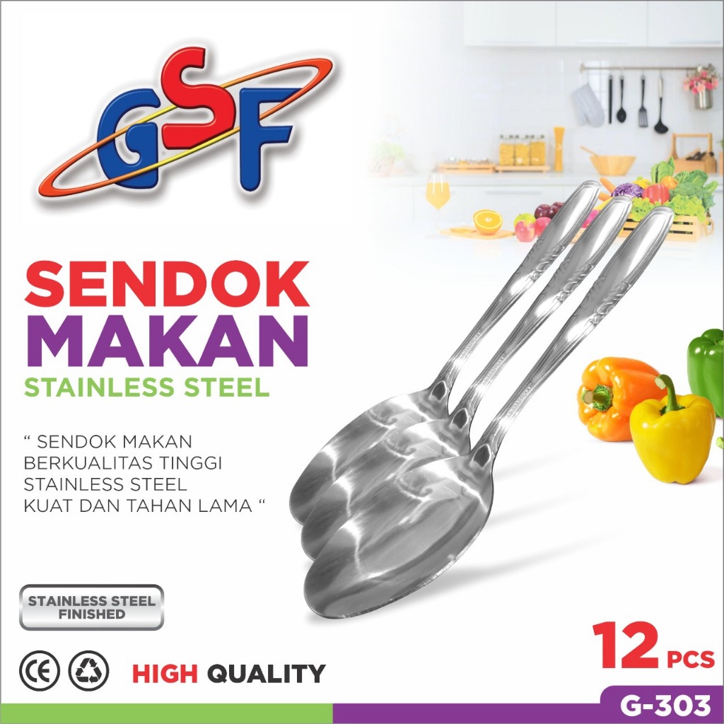 Jual SENDOK MAKAN GSF STAINLES STEEL ( PER LUSIN ) | Shopee Indonesia