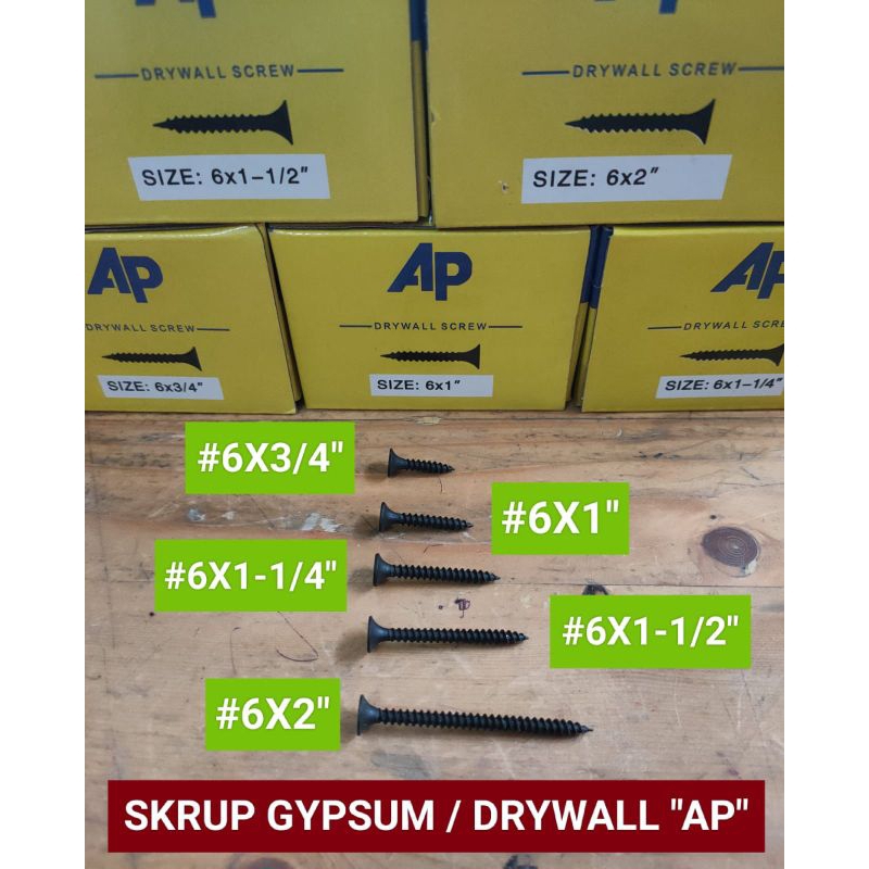Jual AP SEKRUP GYPSUM 2cm 2,5cm 3cm 4cm 5cm 7cm Baut Sekrup Baja Gypsum ...