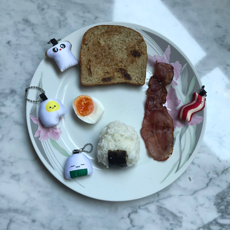 Jual tiny Breakfast food Plush keychain boneka makanan sarapan ...