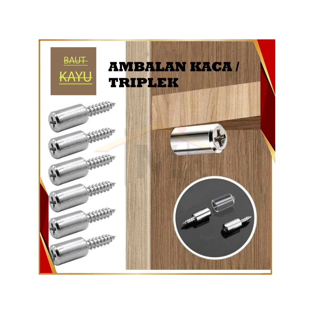Jual skiki91 - ( 50pcs - 100pcs ) Baut Kayu Ambalan Bulat Besimbalan ...