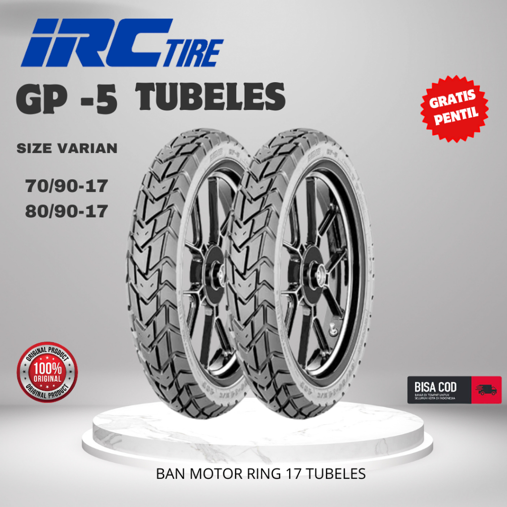 Jual Ban luar IRC GP 5 dual purpose ring 17 70/90-17 dan 80/90-17 ...