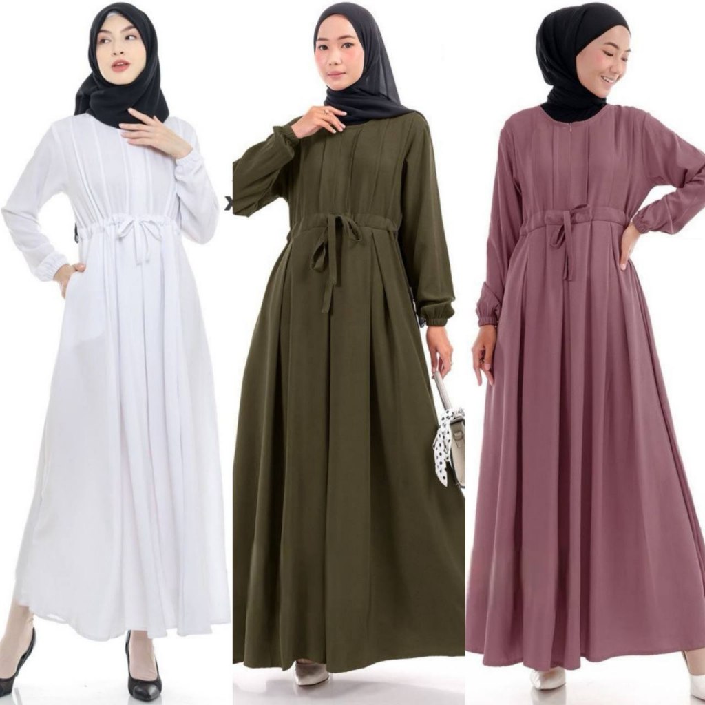 Jual Melia Dress Gamis Muslim Polos Shakila Premium | Shopee Indonesia