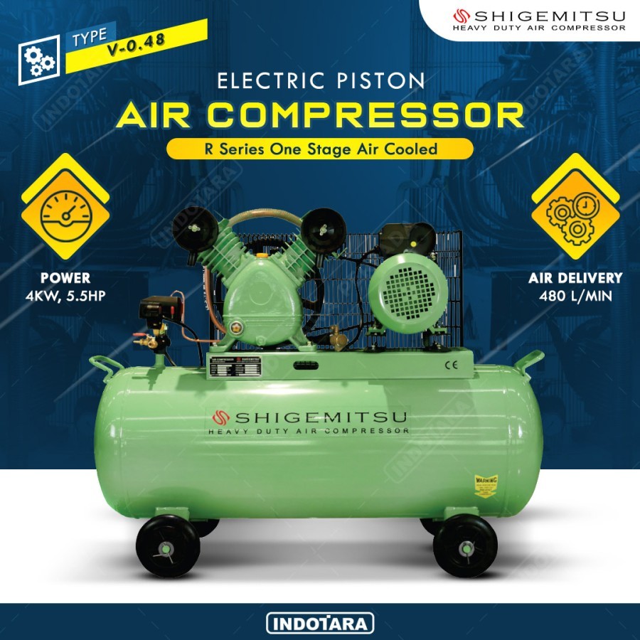 Jual Kompresor Angin Listrik One Stage Shigemitsu V-0.48/8 Tank 150L | Shopee Indonesia