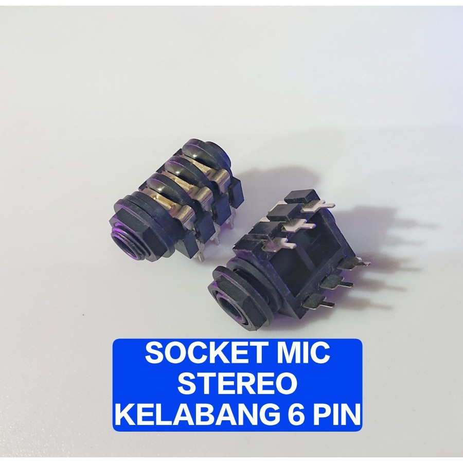 Jual Socket Mic Kelabang Stereo 6 Pin Soket Akai Stereo 6 Pin Kelabang ...