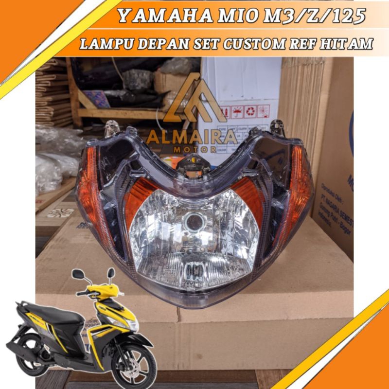 Jual Reflektor lampu depan Mio M3 MIO Z custom BLACK OREN CROM mica ...