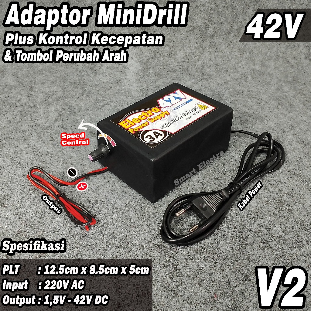 Jual Adaptor Dc 42V Adjustabel (Pengatur kecepatan) Plus Tombol ON ...