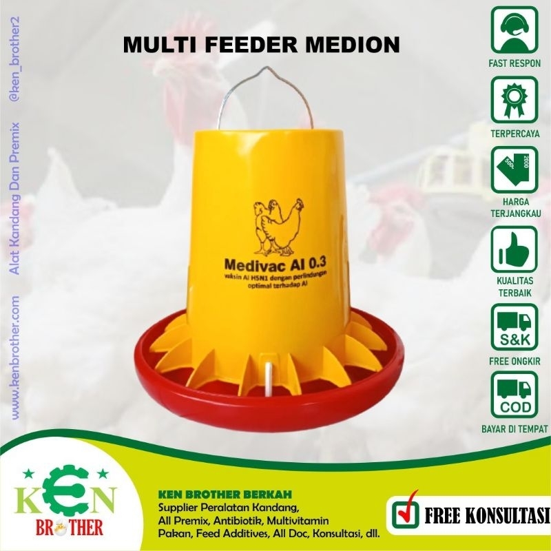 Jual Tempat Ransum Ayam Multi Feeder Medion Tempat Pakan Ayam Superfeeder 5 KG | Shopee Indonesia