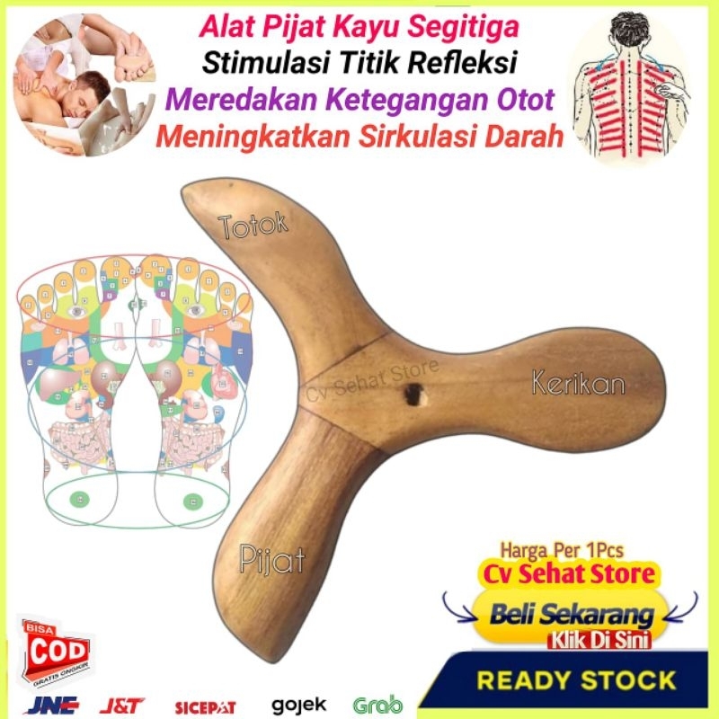 Jual Alat Pijat Segitiga Kayu Kerokan Refleksi Kaki Tradisional ...