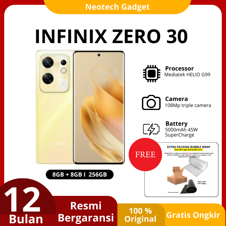 Jual (Promo Live) infinix ZERO 30 4G LTE/5G 8+8Gb/256GB 50MP Front ...
