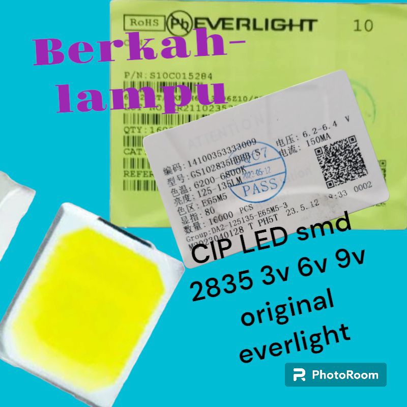 Jual CIP LED SMD 1W 2835 ORIGINAL EVERLIGHT 100BIJI VARIASI 6V 9V ...