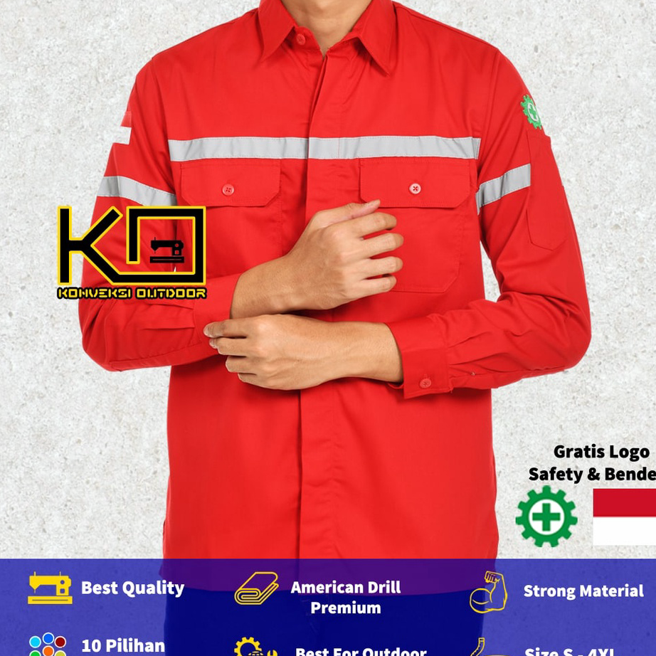 Jual JQRS4589 TERMURAH KEMEJA WEARPACK BAJU SAFETY K3 OUTDOOR INDOOR ...
