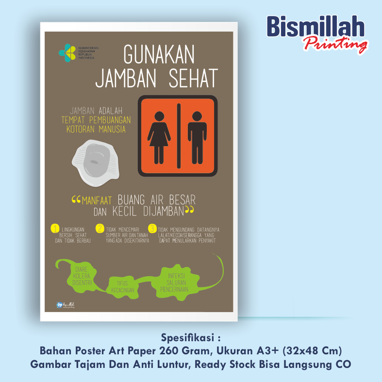 Jual Poster Kesehatan Gunakan Jamban Sehat | Shopee Indonesia