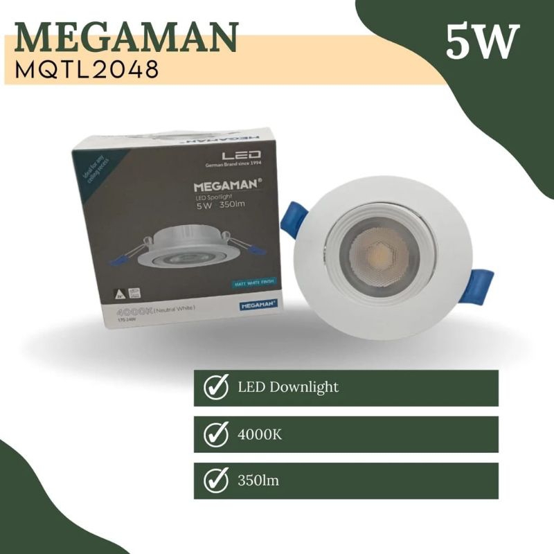 Jual LAMPU LED Spotlight 5 watt MEGAMAN 2.5" 4000k MQTL2048 5W | Shopee ...