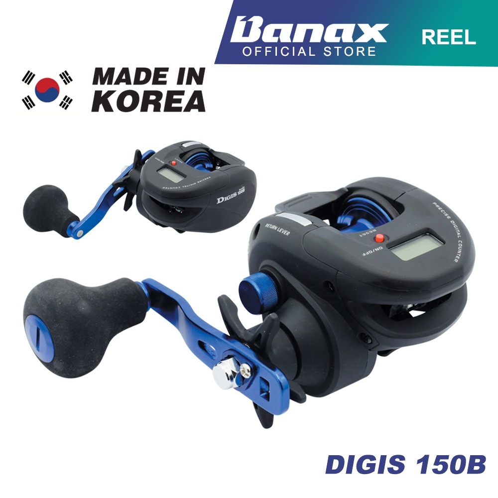 Jual BANAX DIGIS 150B REEL OVERHEAD LIGHT JIGGING DRAG 8KG DIGITAL ...