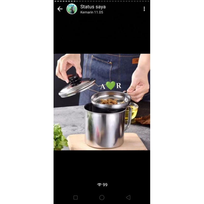 Jual oil pot 1300ml/saringan stainless | Shopee Indonesia