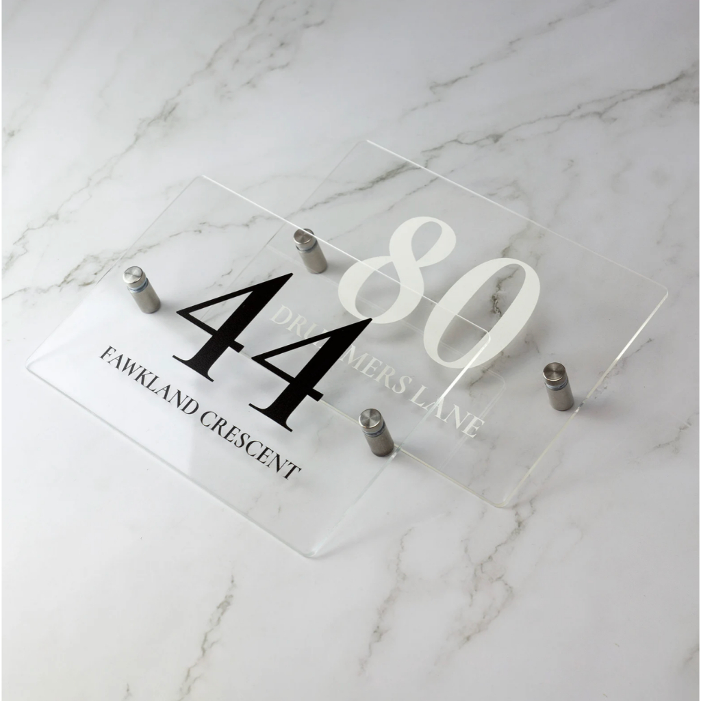 Jual Custom Nomor Rumah Acrylic Bening Print UV Nomer House Number ...