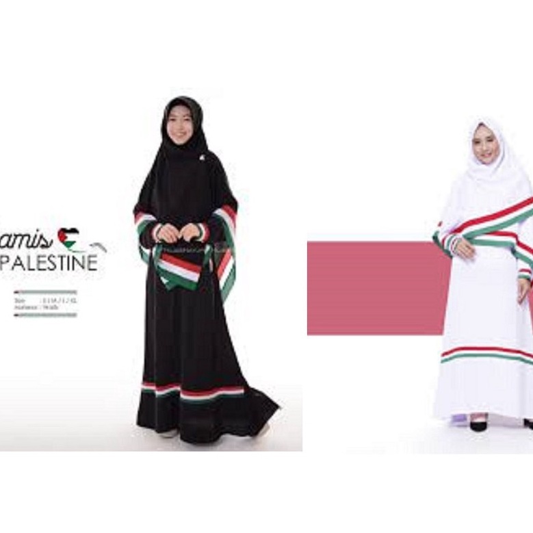 Jual SET GAMIS PALESTINE DAN JILBAB JUMBO PALESTINA bahan wolfis super ...