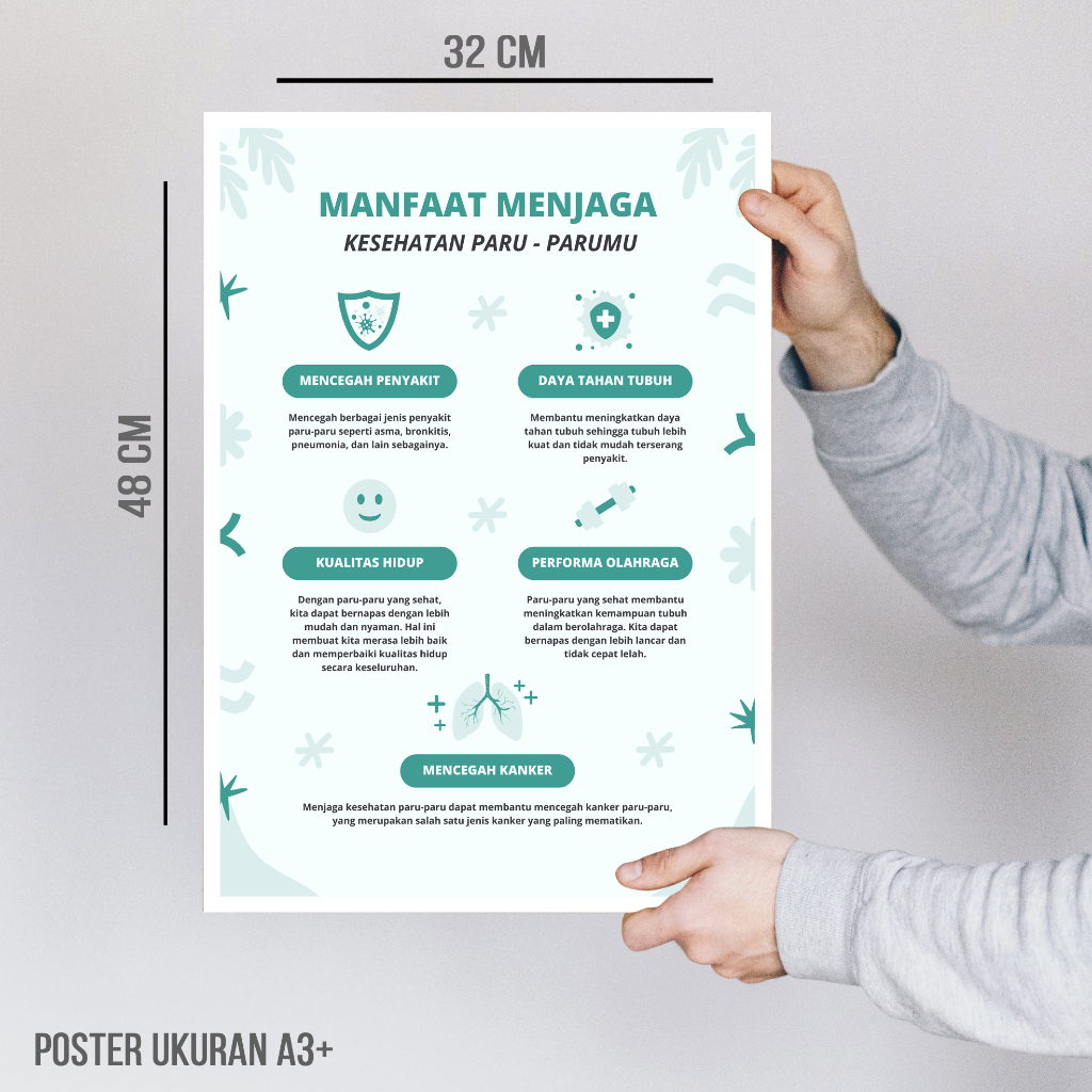 Jual Poster Edukasi Menjaga kesehatan paru - paru Ukuran A3plus ...