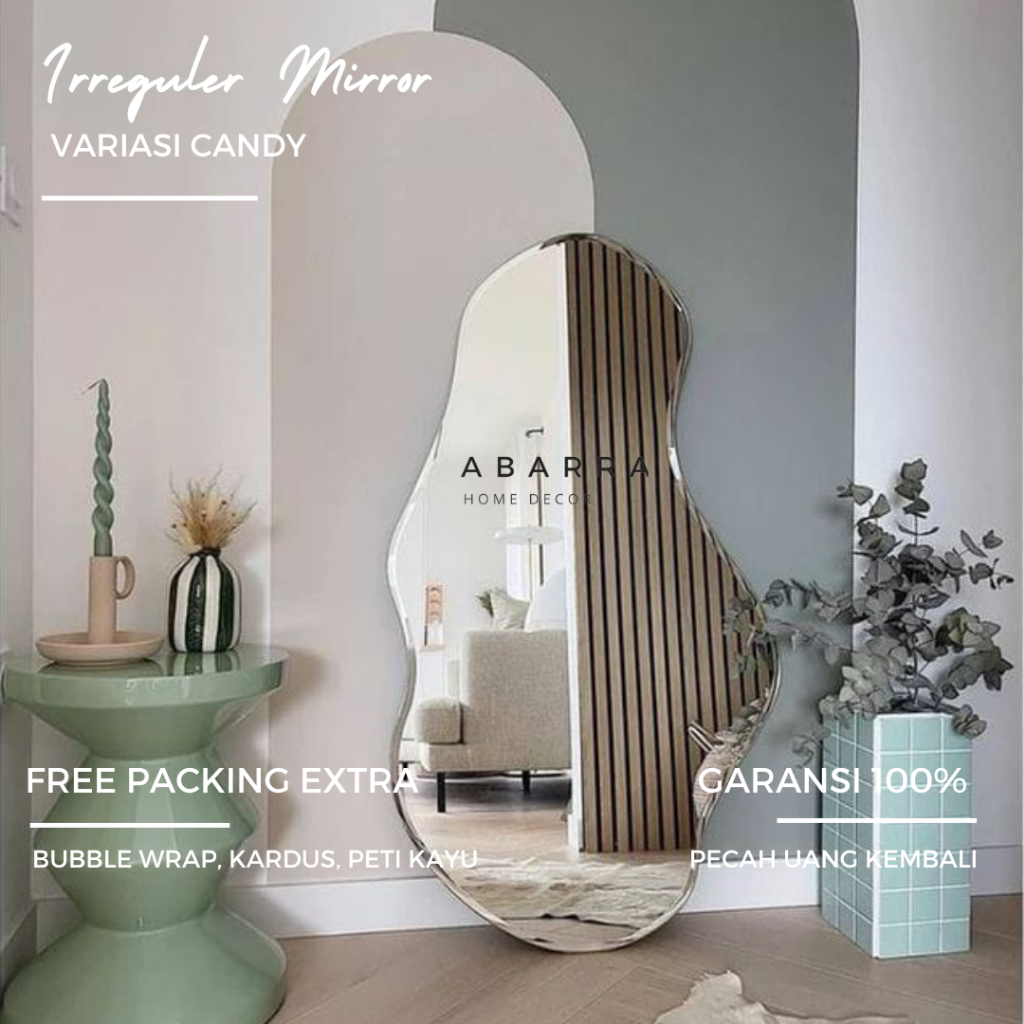Jual Standing mirror Candy Irreguler Mirror Cermin Aesthetic Fullbody ...