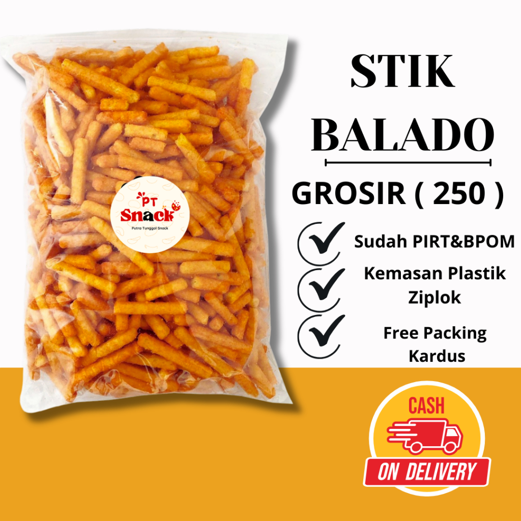 Jual PT SNACK Stik balado duo 250 gr stik jagung pedas merk duo Snack ...