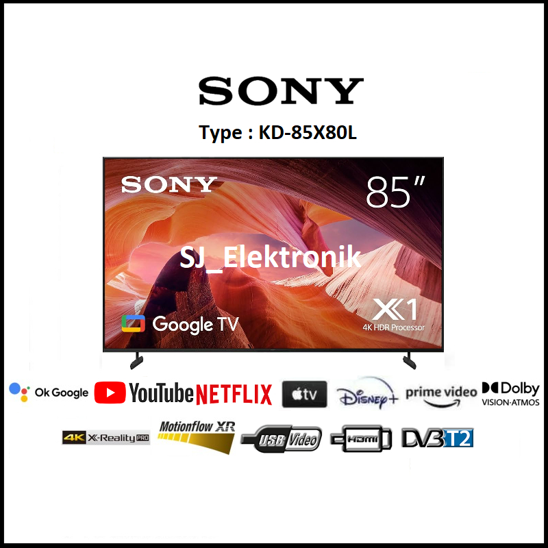 Jual Sony BRAVIA 85 Inch KD 85X80L Ultra HD 4K HDR | LED Google TV Sony KD-85X80L | Shopee Indonesia