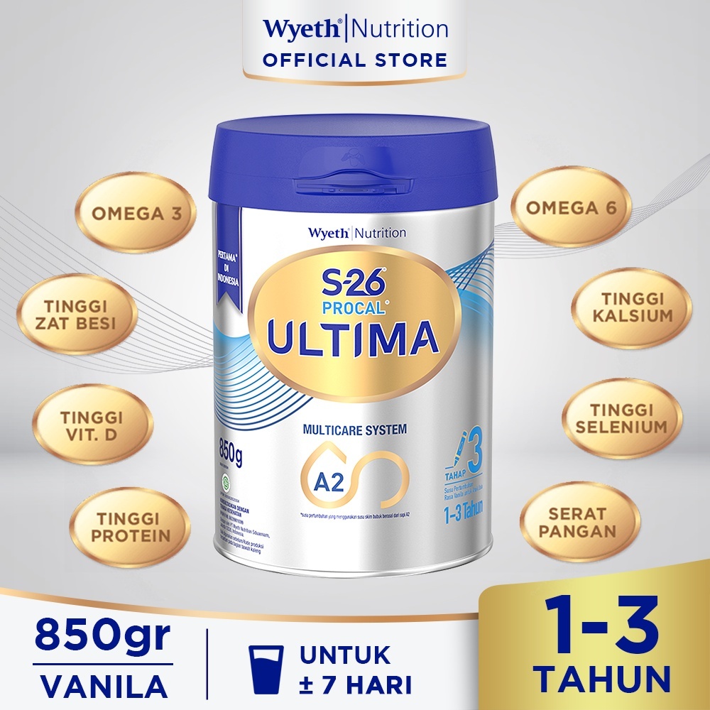 Jual SUSU S-26 PROCAL ULTIMA 850 GRAM TAHAP 3 USIA 1-3 TAHUN | Shopee ...