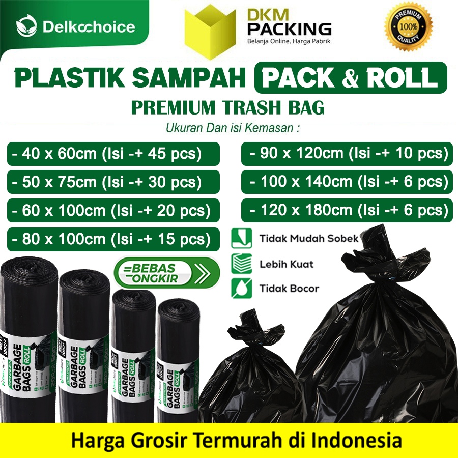 Jual KANTONG PLASTIK SAMPAH JUMBO Trash Bag HITAM TEBAL PREMIUM TERMURAH SATUAN | Shopee Indonesia