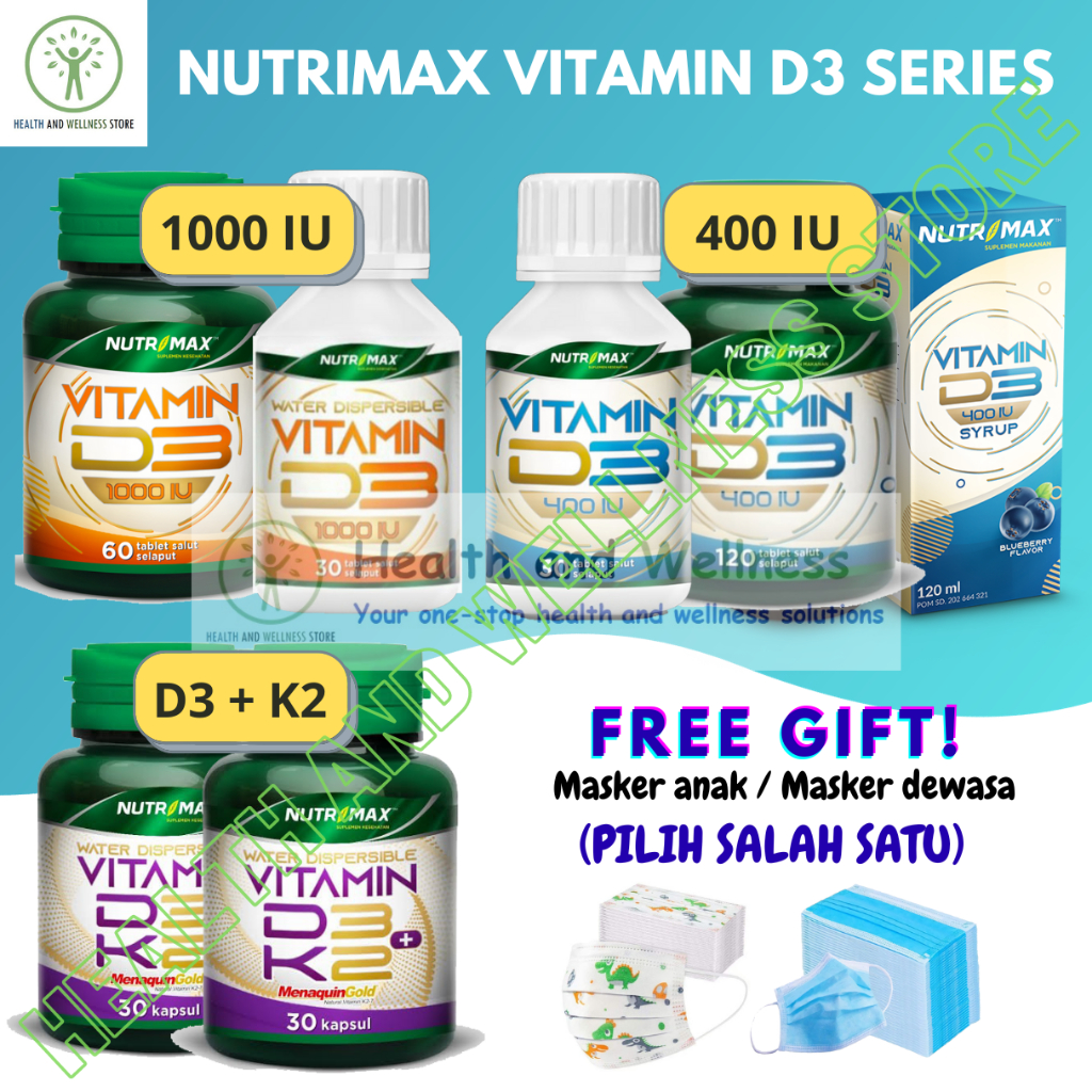 Jual Nutrimax D3 Series D3 1000 Iu 400 Iu Syrup D3 K2 30 60 Tablet ...