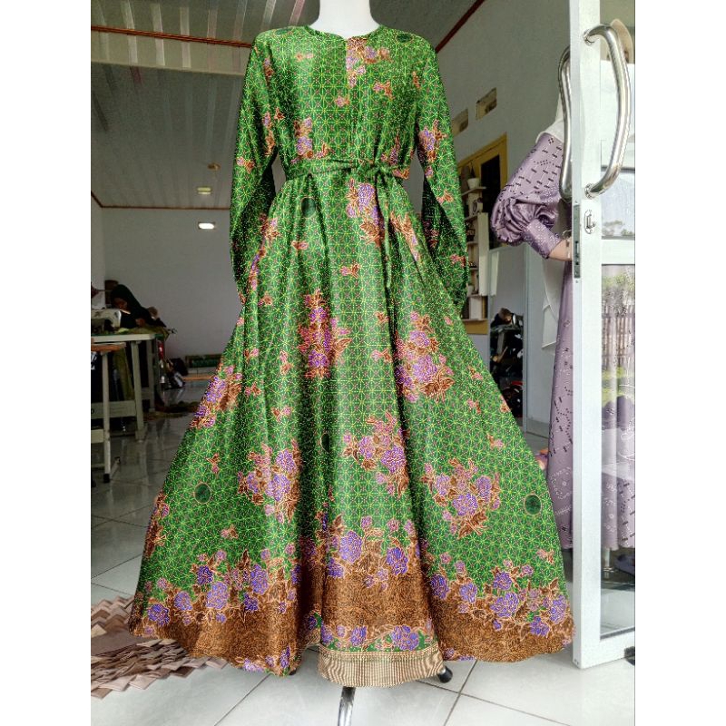 Jual Gamis Muslimat NU Payung Semi Sutra Hijau Tua/Sufiana Collection ...