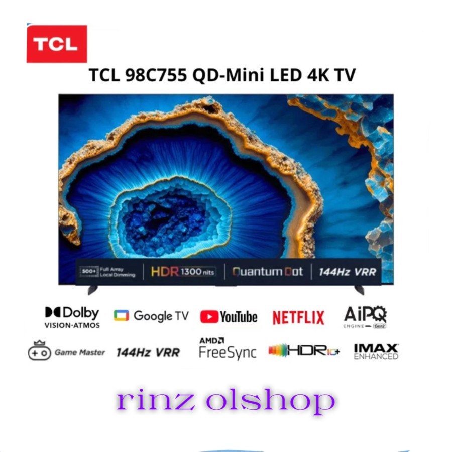 Jual TCL 98C755 QD-Mini LED 4K UHD Smart Google TV w/ 144Hz VRR 98 Inch | Shopee Indonesia