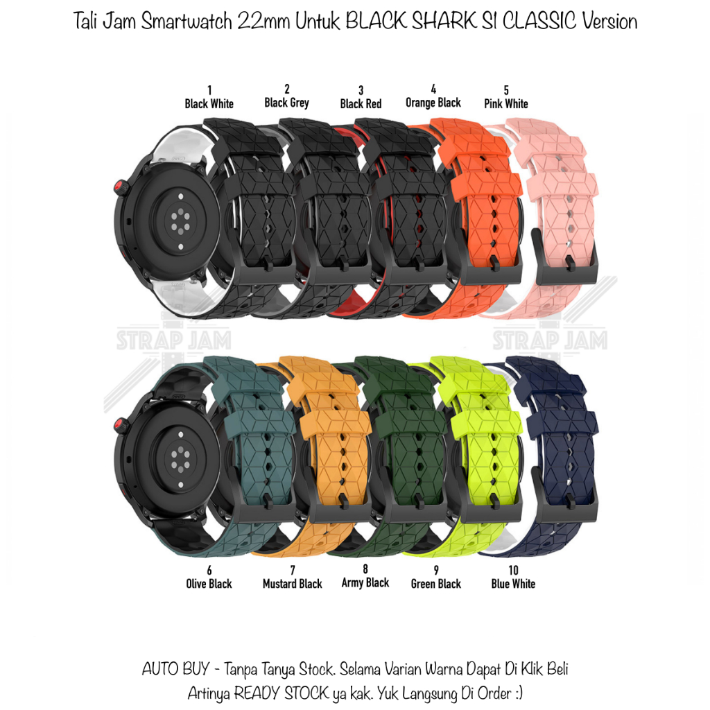 Jual Tali Smartwatch Black Shark S1 Classic - Strap Jam Tangan 22mm ...