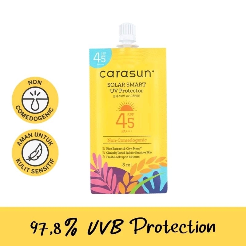 Jual Carasun Solar Smart UV Protector SPF 45 PA++++ Sunscreen, Size - 8 ...