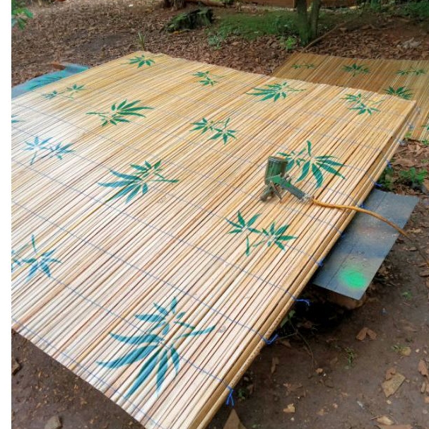 Jual TIRAI Bambu Motif NATURAL UKURAN 2X2 METER PERSEGI + TALI ...