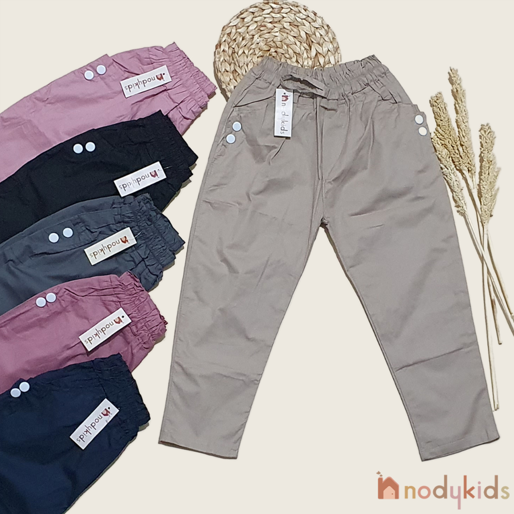 Jual Celana Panjang Anak Perempuan Polos Bahan Katun Stretch Usia 5-10 Tahun Baggy Pants Anak ...