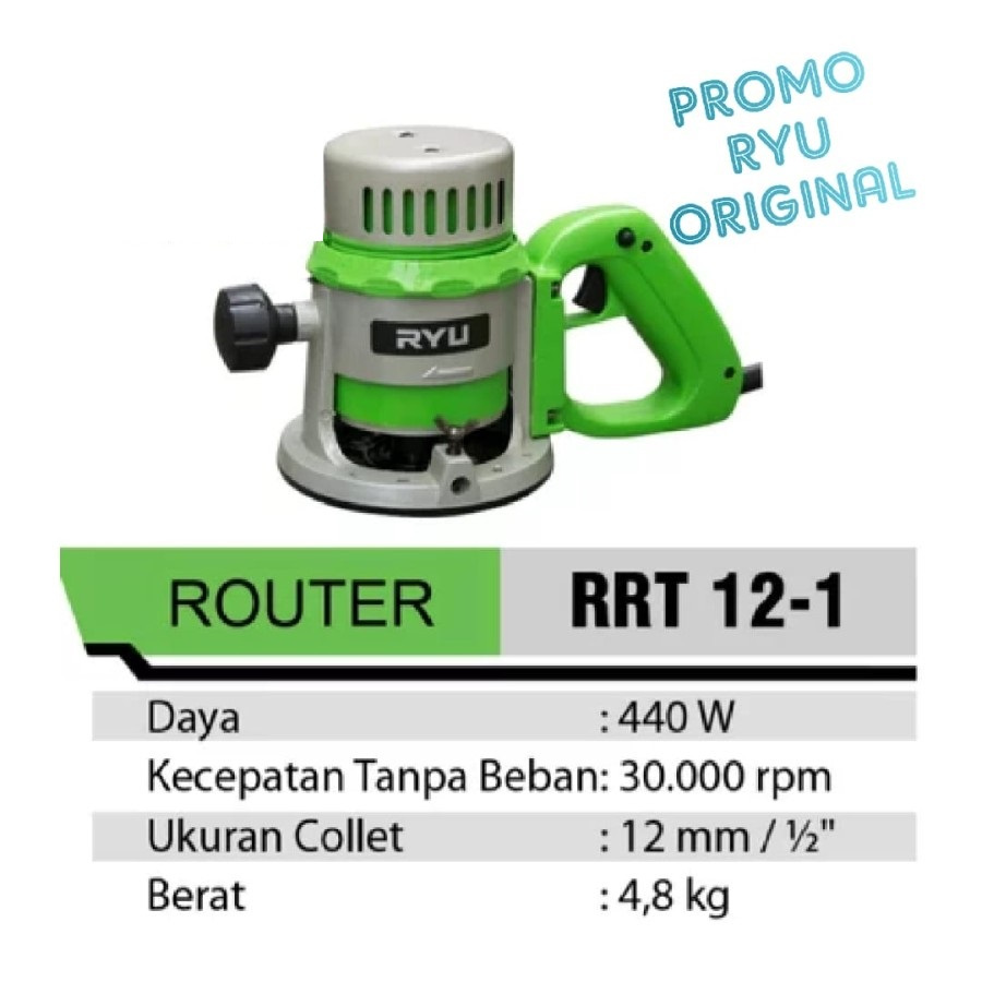 Jual TEKIRO RYU MESIN PAHAT PROFIL KAYU ROUTER/ WOOD TRIMMER RRT12-1 ...