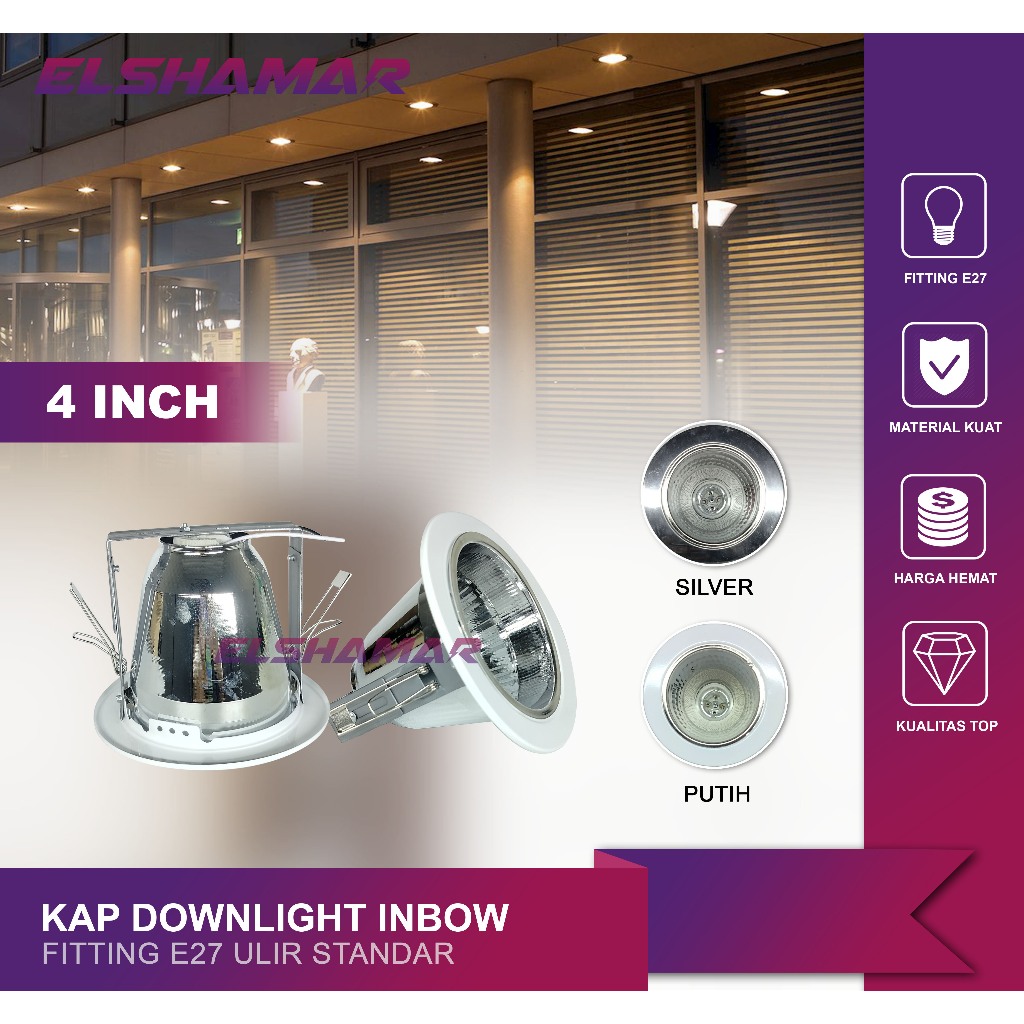 Jual Kap Rumah Lampu Downlight 4 Inch Fitting E27 | Shopee Indonesia