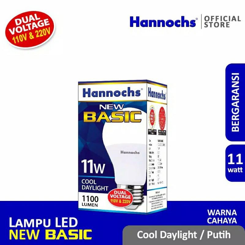 Jual Lampu Led Hannochs bew Basic 11w Hannoch Basic 11 Watt cahaya putih cooldaylight 6500K ...
