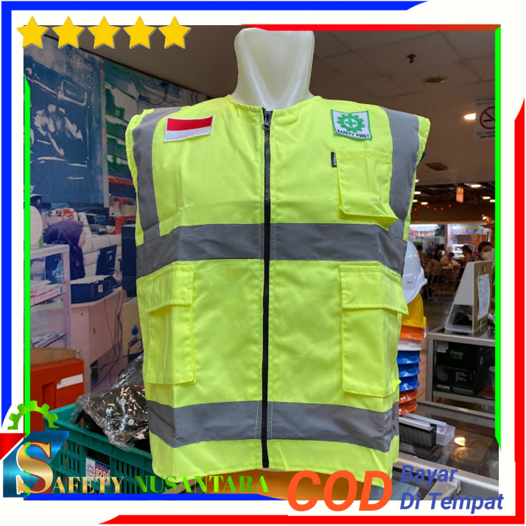 Jual Rompi Safety Kerja Proyek + Logo K3 - Safety Vest Bahan American ...