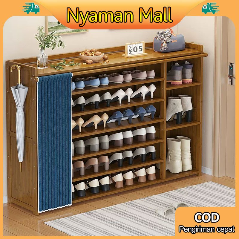 Jual Rak Sepatu Kayu 7 Lantai Tahan Debu Lemari Sepatu Ekstra Tinggi ...