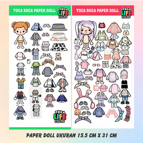Jual TOCA BP BPAN paper dolls house CHARACTER/KARAKTER mainan edukasi ...