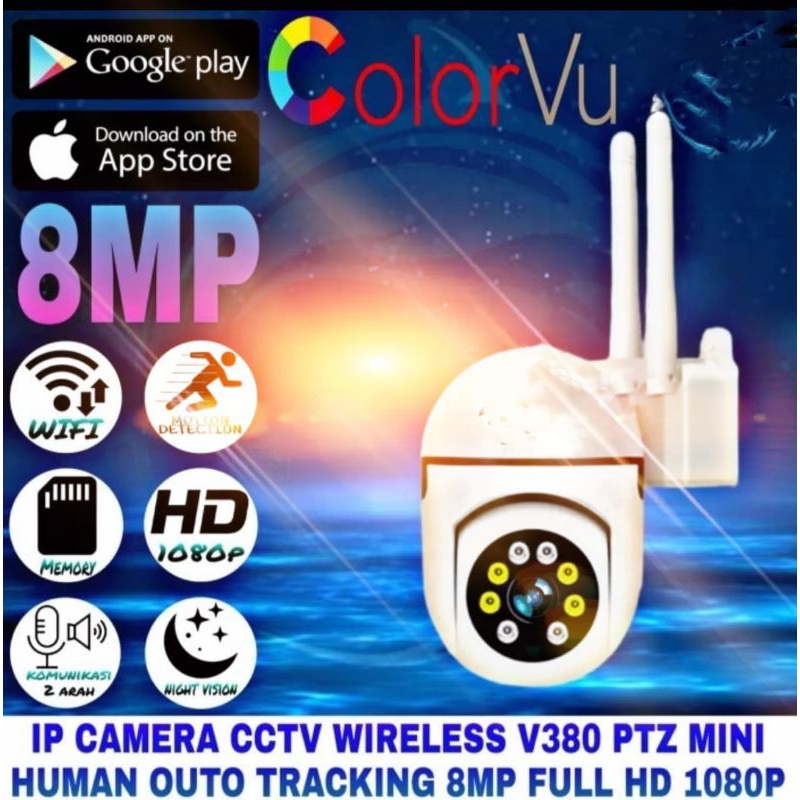 Jual IP CCTV WIFI OUTDOOR PTZ 8MP FULL HD V380 WATERPROOF WIRELESS CCTV ...
