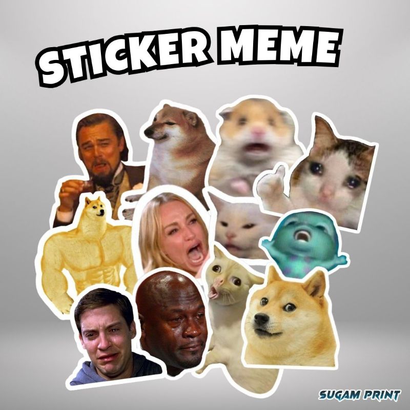 Jual Sticker "Meme" || Sticker Scrapbook, Notebook, HP, Helm, Laptop ...